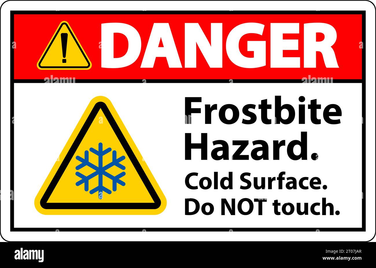 Danger Sign Frostbite Hazard, Do not Touch Cold Surface Stock Vector ...