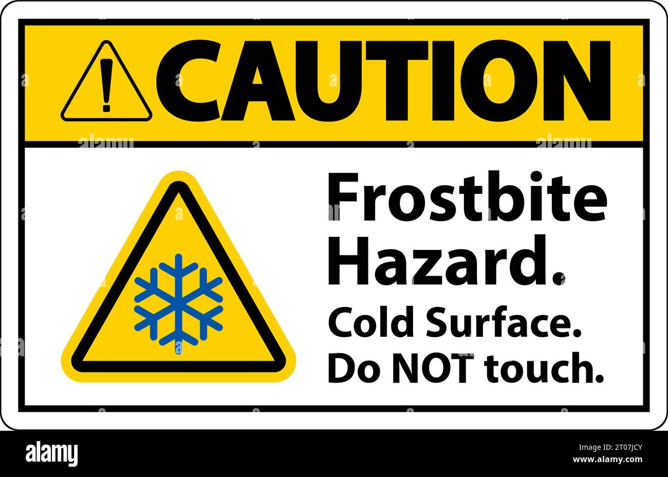 Caution Sign Frostbite Hazard, Do not Touch Cold Surface Stock Vector ...