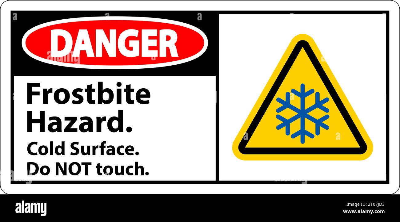 Danger Sign Frostbite Hazard, Do not Touch Cold Surface Stock Vector ...