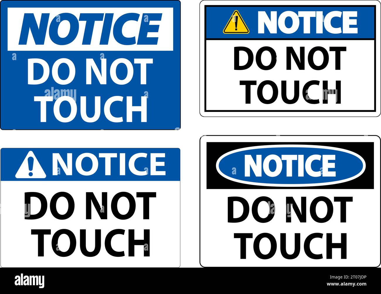 Notice Label Do Not Touch Stock Vector Image & Art - Alamy