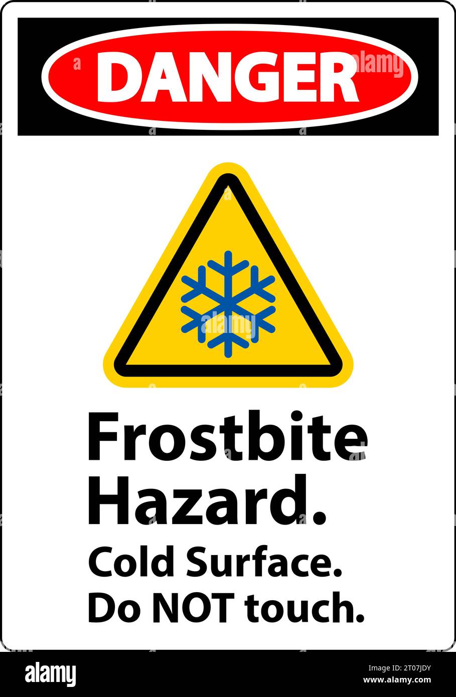 Danger Sign Frostbite Hazard, Do not Touch Cold Surface Stock Vector ...