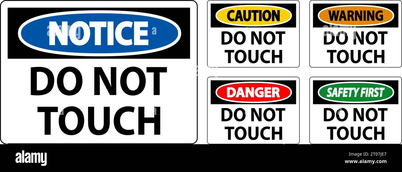 Caution Label Do Not Touch Stock Vector Image & Art - Alamy