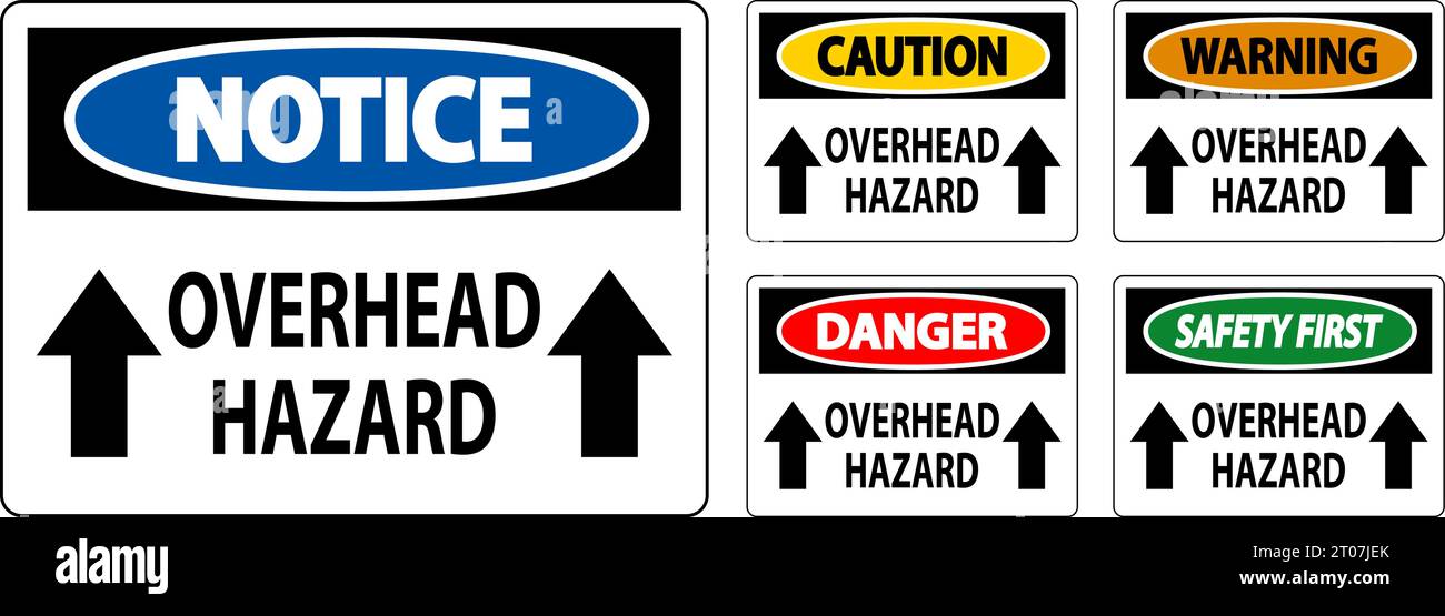 Caution Sign Overhead Hazard Stock Vector Image & Art - Alamy