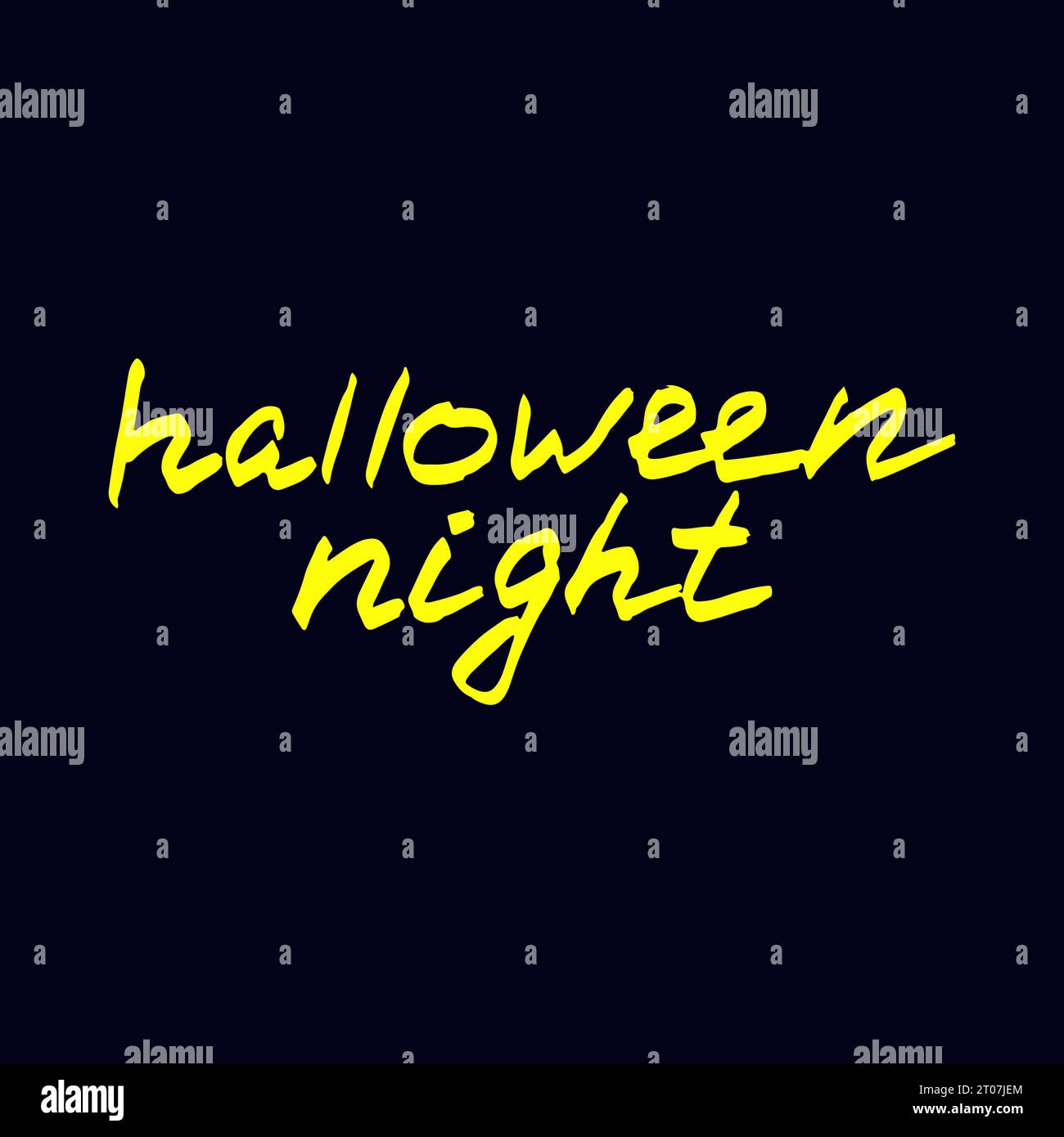 Halloween night. Bright yellow letters dark background. Street graffiti ...