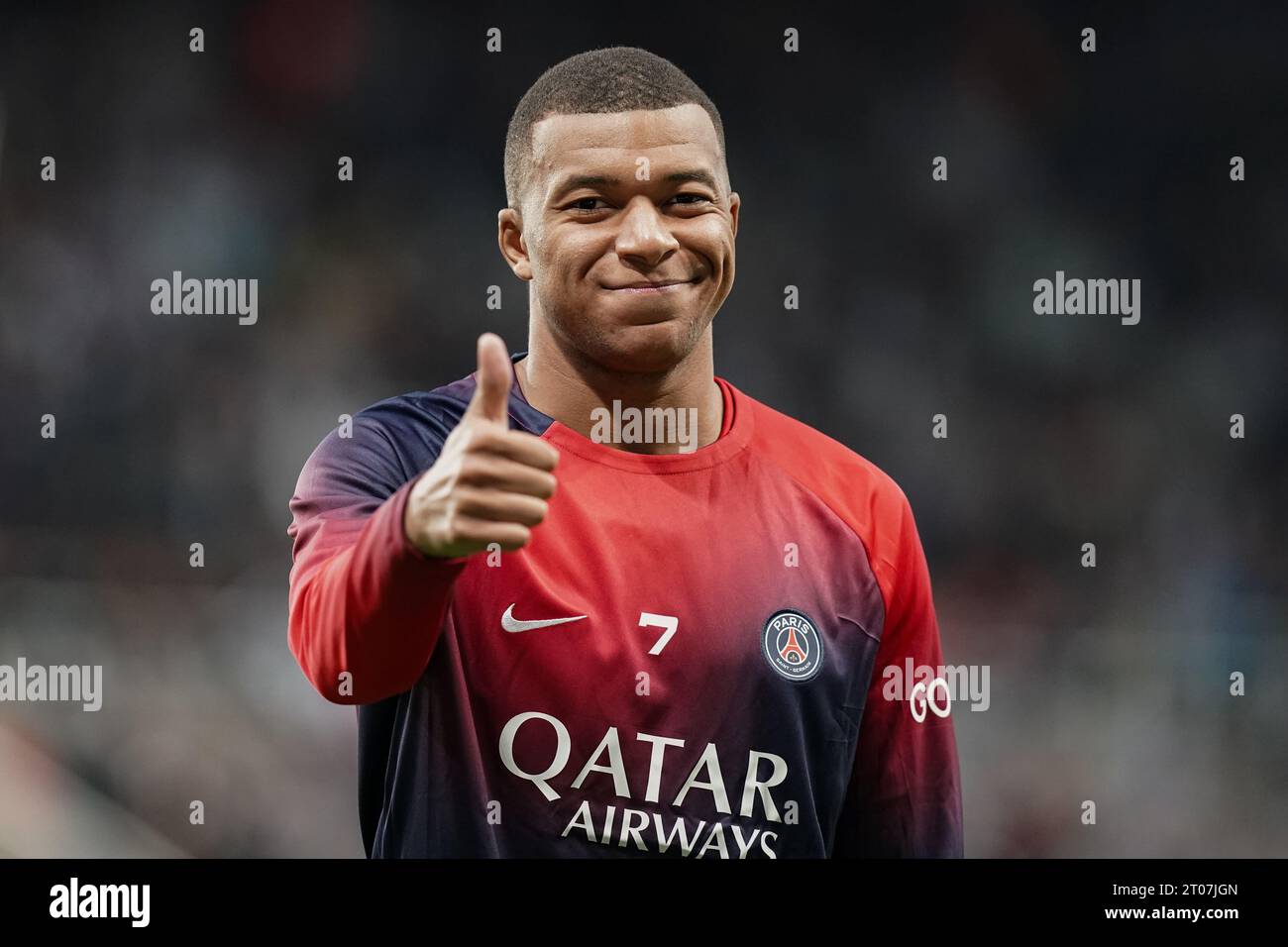 Newcastle, UK. 04th Oct, 2023. Paris Saint-Germain forward Kylian ...