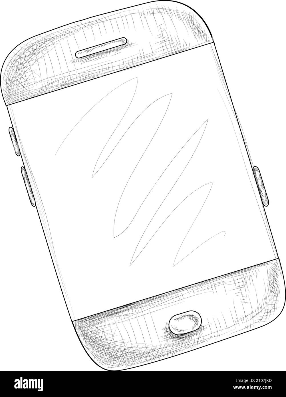 Smartphone in hand drawn style vector illustration Stock Vector Image ...