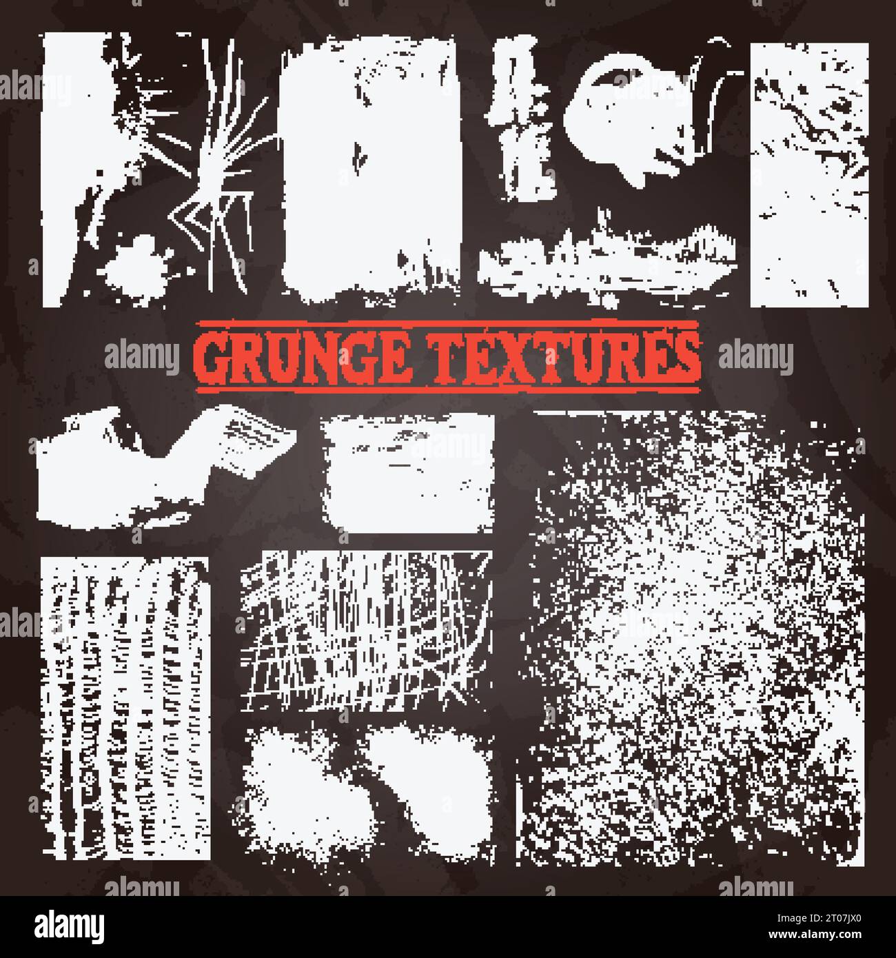 Chalkboard grunge texture and abstract scratch patterns set vector ...