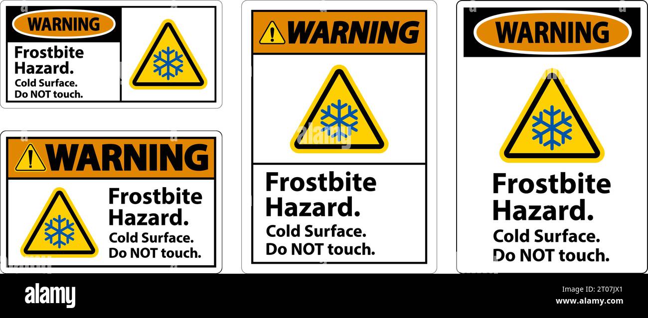 Warning Sign Frostbite Hazard, Do not Touch Cold Surface Stock Vector ...