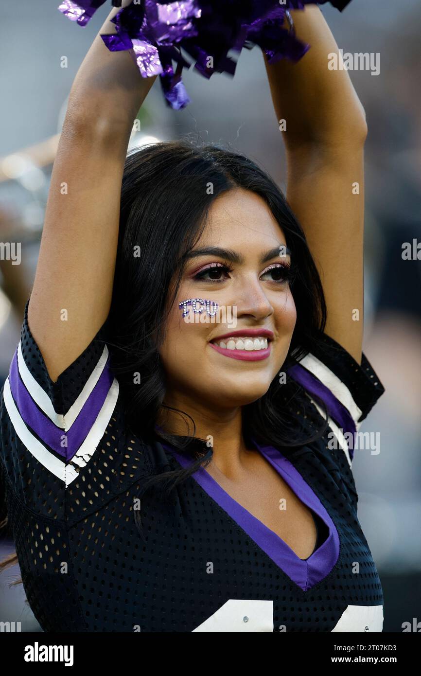 A Tcu Showgirls Dance Team Member During Pregame Before An Ncaa College