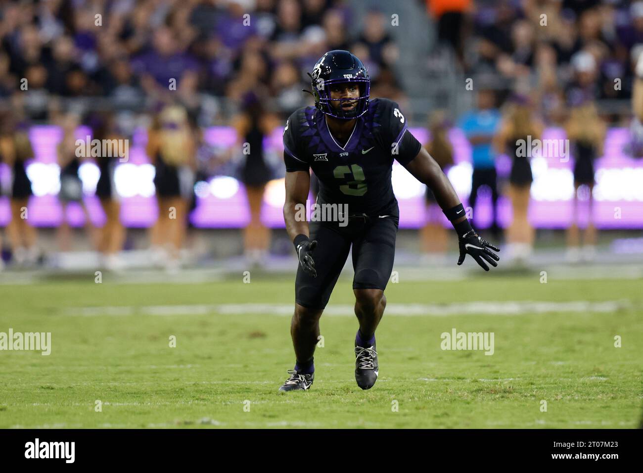 TCU defensive back Mark Perry (3) looks to defend during an NCAA ...