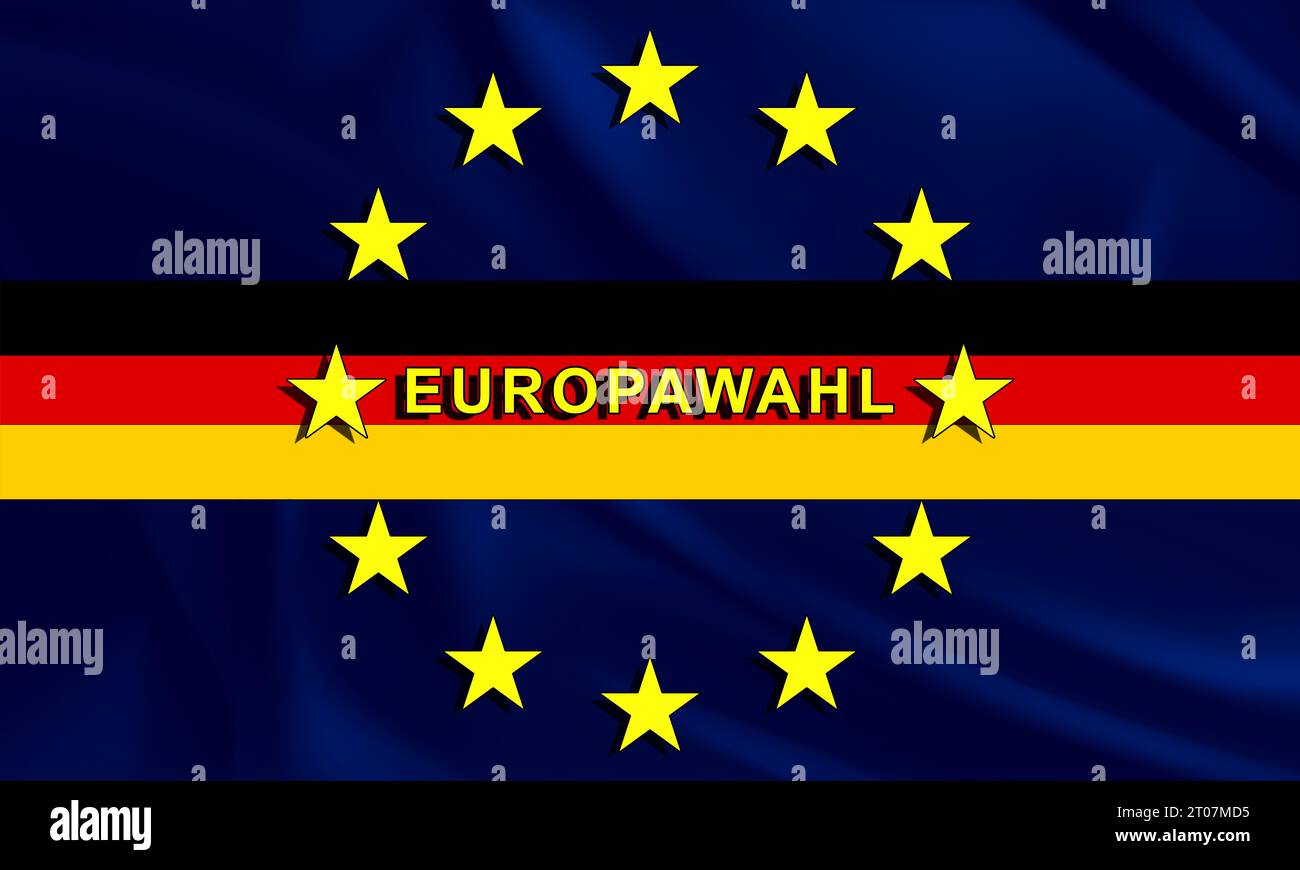 European elections day, in Germany with text and German flag and ...