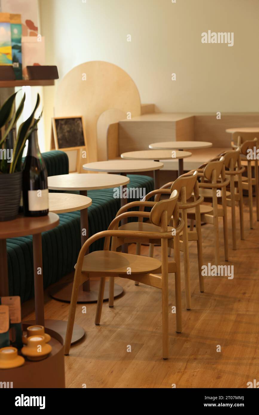 Modern cafe with stylish furniture. Interior design Stock Photo - Alamy