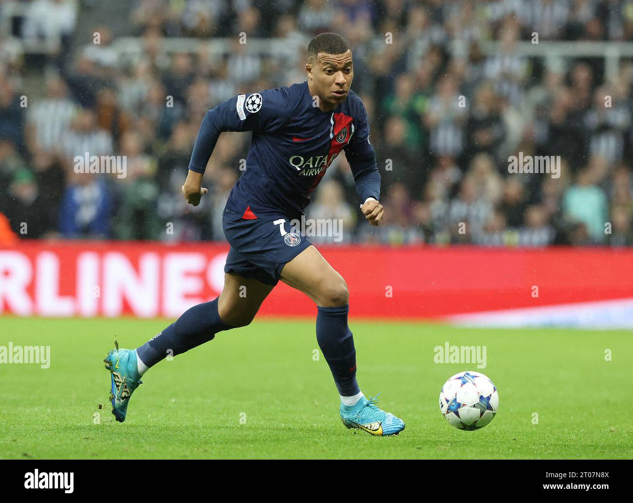Newcastle Upon Tyne, UK. 4th Oct, 2023. Kylian Mbappe of Paris Saint ...