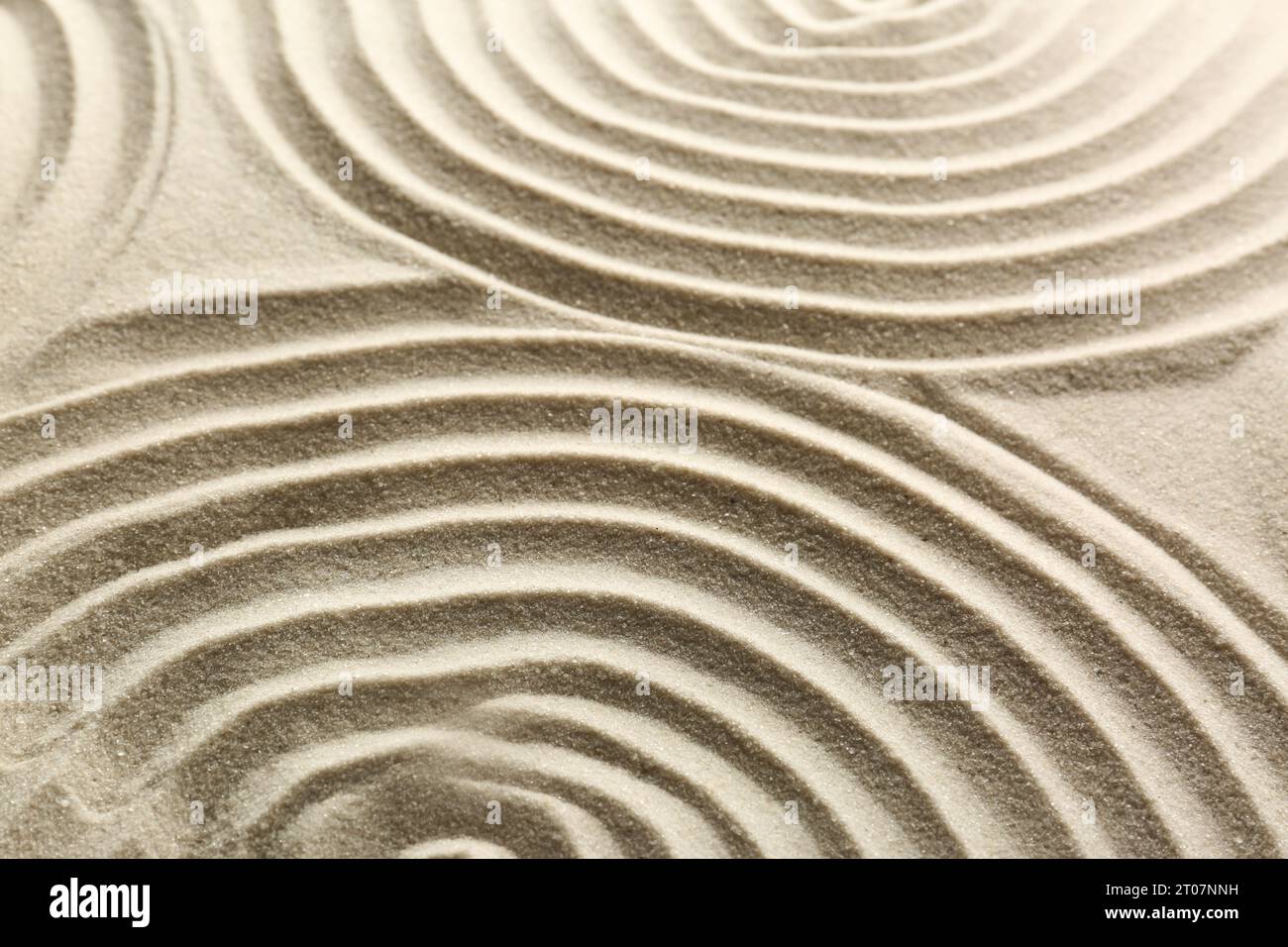 Beautiful patterns on sand, closeup. Zen garden Stock Photo - Alamy