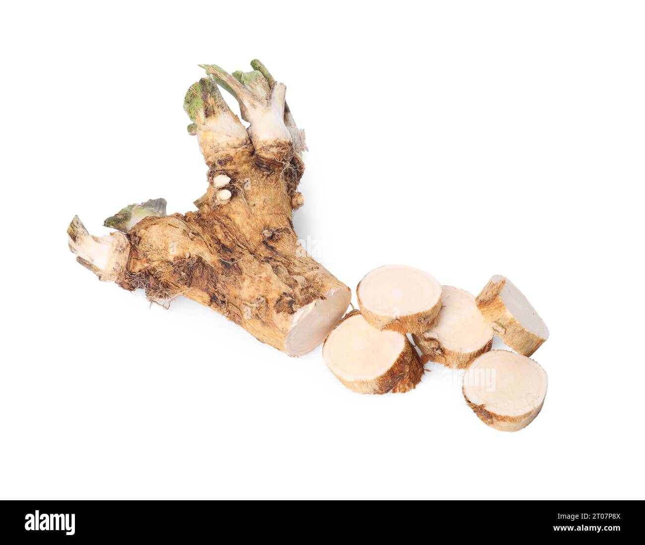 Fresh cut horseradish root isolated on white Stock Photo - Alamy