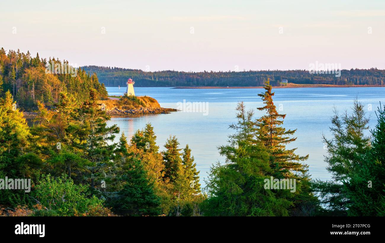 The Jerome Point Lighthouse on Cape Breton Island marks the entrance of ...