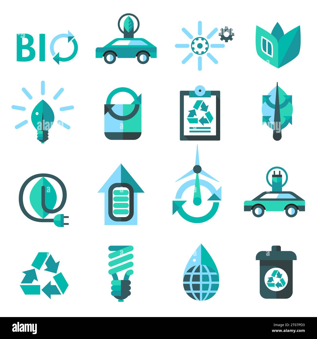 Ecology and recycling global environment conservation icons set ...