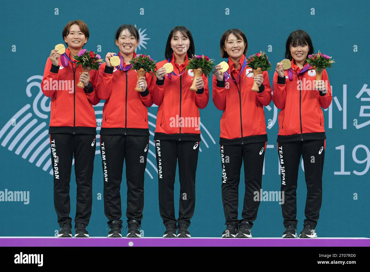 Hangzhou, China. 4th Oct, 2023. Japan Women's team group (JPN) Soft Tennis : Women's Team Medal ...