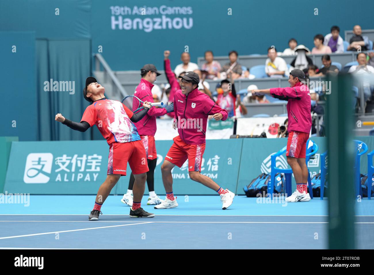 Hangzhou, China. 4th Oct, 2023. Takafumi Uchimoto Sora Hirooka (JPN) Soft Tennis : Men's Team ...
