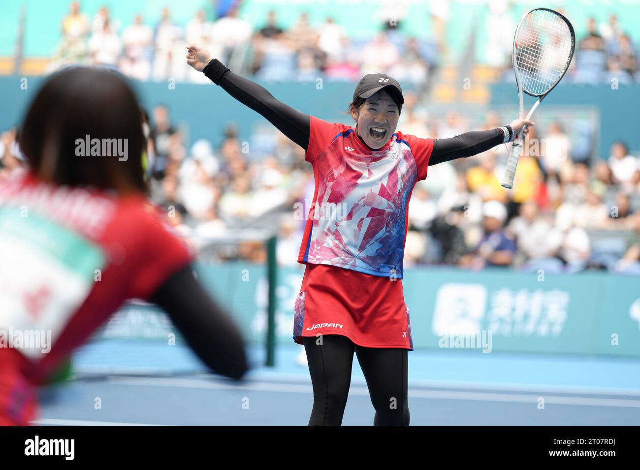 Hangzhou, China. 4th Oct, 2023. Tomomi Shimuta (JPN) Soft Tennis : Women's Team Final at ...
