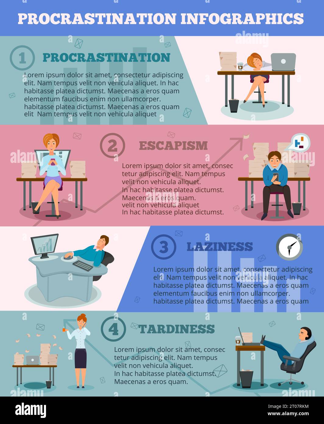 Procrastination at workplace types signs and avoiding tips 4 cartoon ...