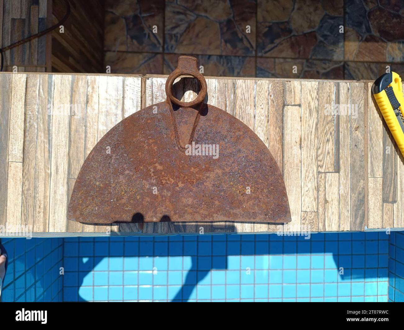 object rusty damaged metal part old hoe Stock Photo - Alamy