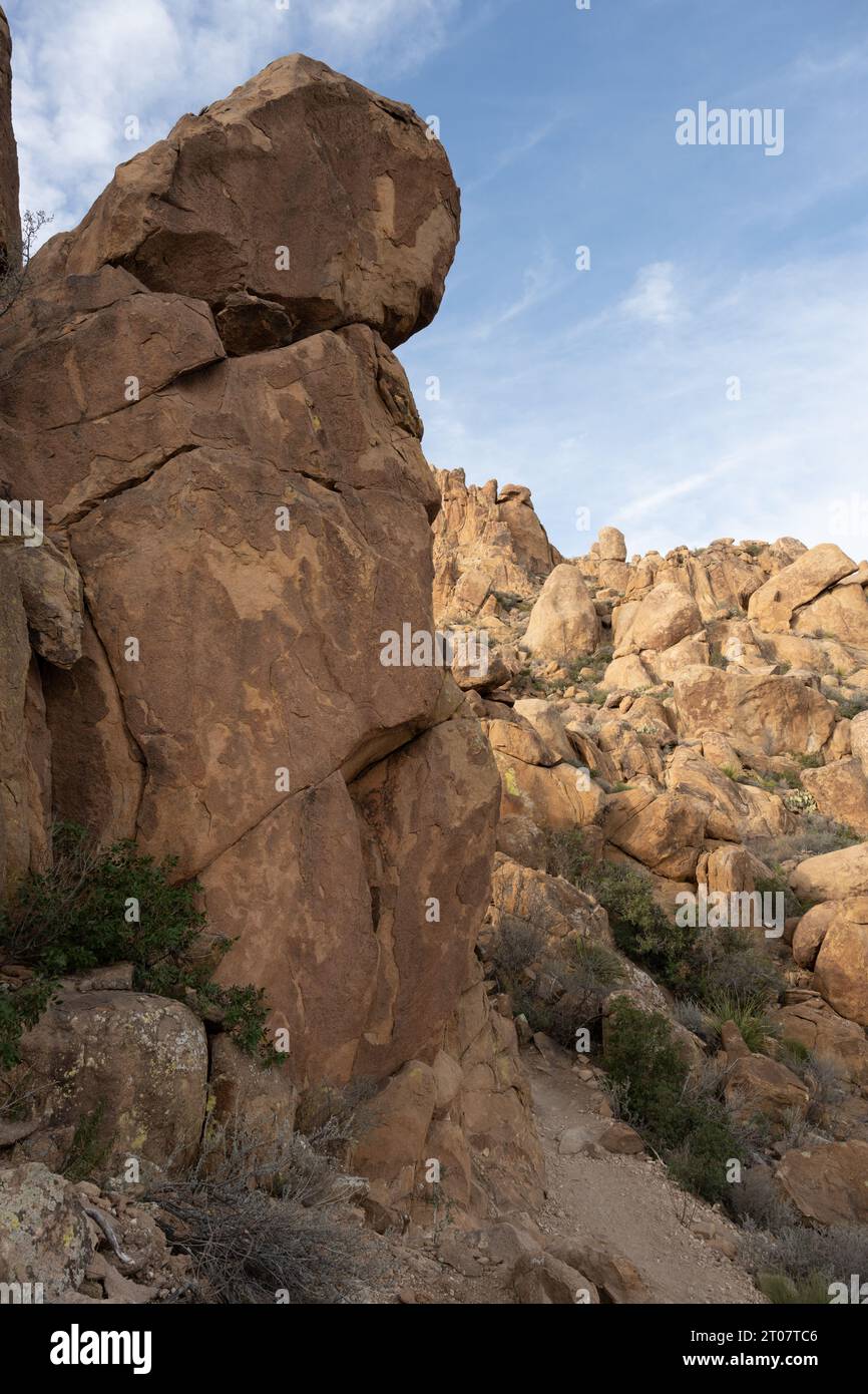 Grapevine Hills Trail Faintly Passes Below Large Boulder Heading Up to ...