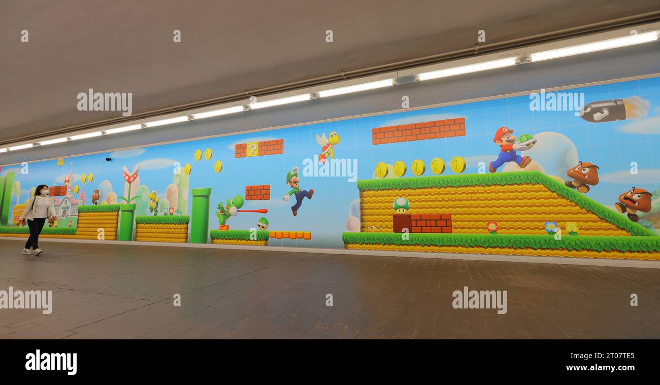 The Wall painting Mural of the world featuring "Super Mario" is set at ...