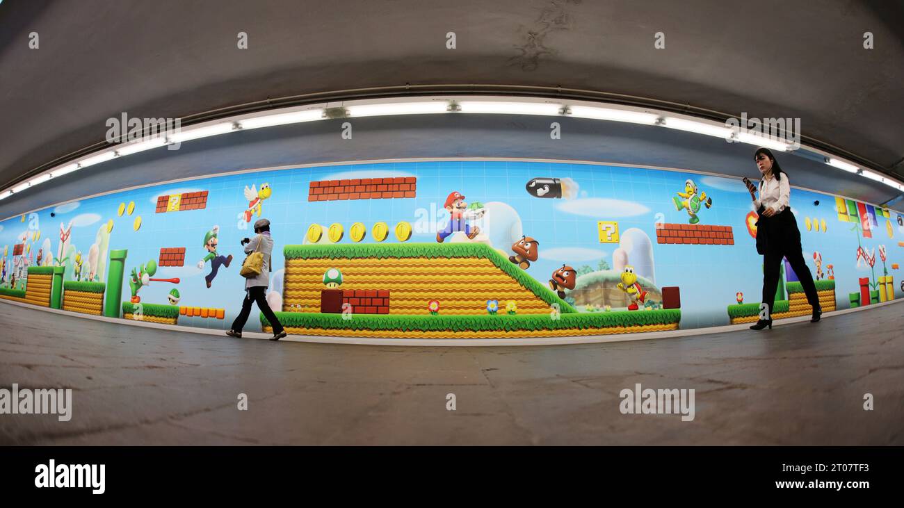 The Wall painting Mural of the world featuring "Super Mario" is set at ...