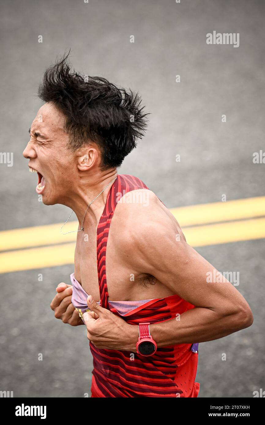 Hangzhou, China's Zhejiang Province. 5th Oct, 2023. He Jie of China ...