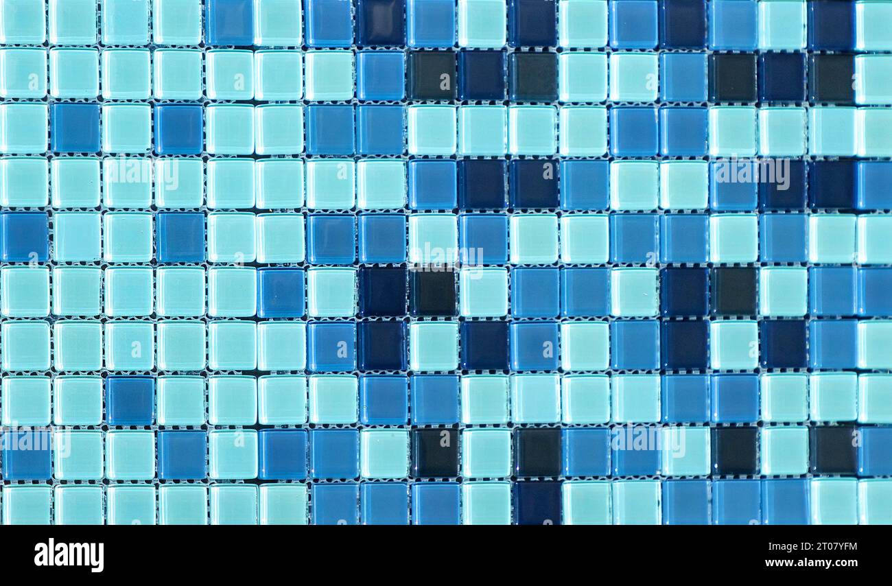 Swimming pool mosaic tiles abstract blue pattern background Stock Photo ...