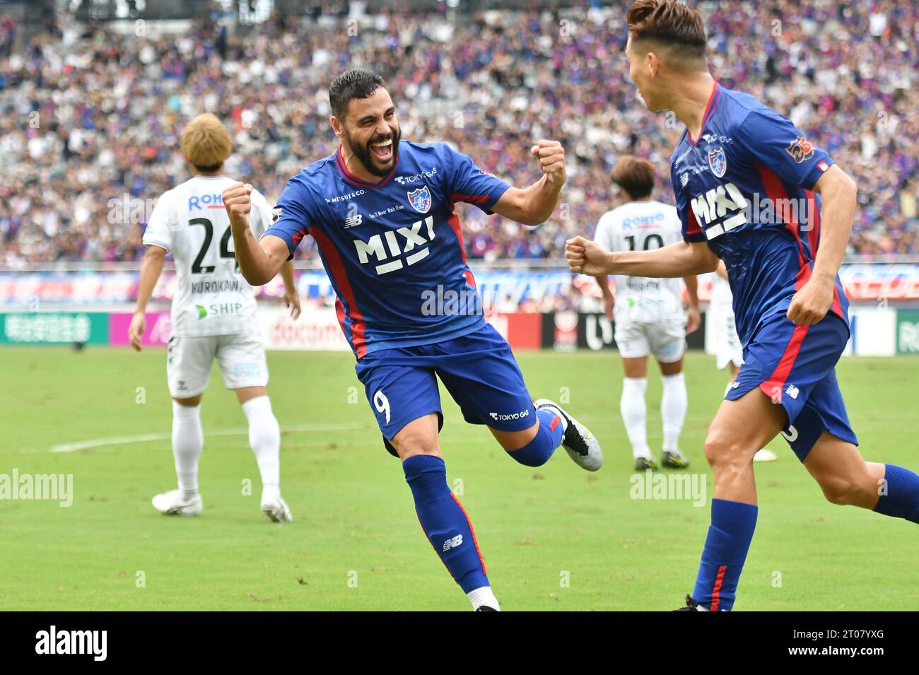 Tokyo, Japan. 1st Oct, 2023. FC Tokyo's Riki Harakawa, right ...