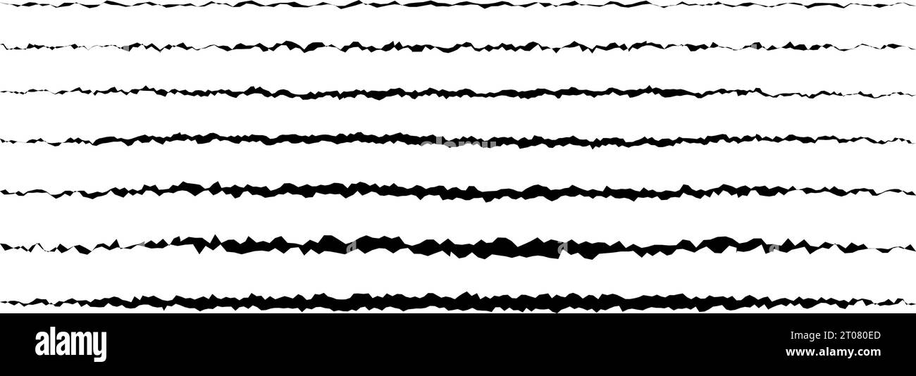 Jagged uneven lines set. Black scribble stroke border collection ...