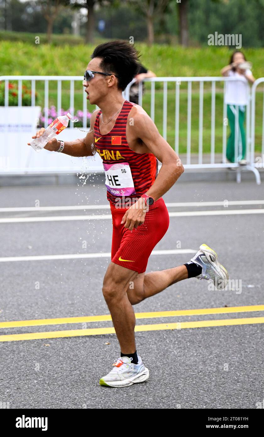 Hangzhou, China's Zhejiang Province. 5th Oct, 2023. He Jie of China ...