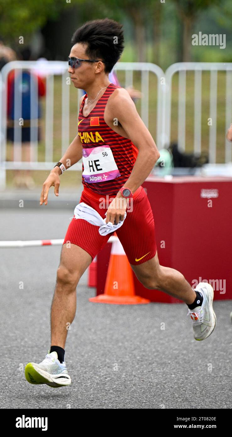 Hangzhou, China's Zhejiang Province. 5th Oct, 2023. He Jie of China ...