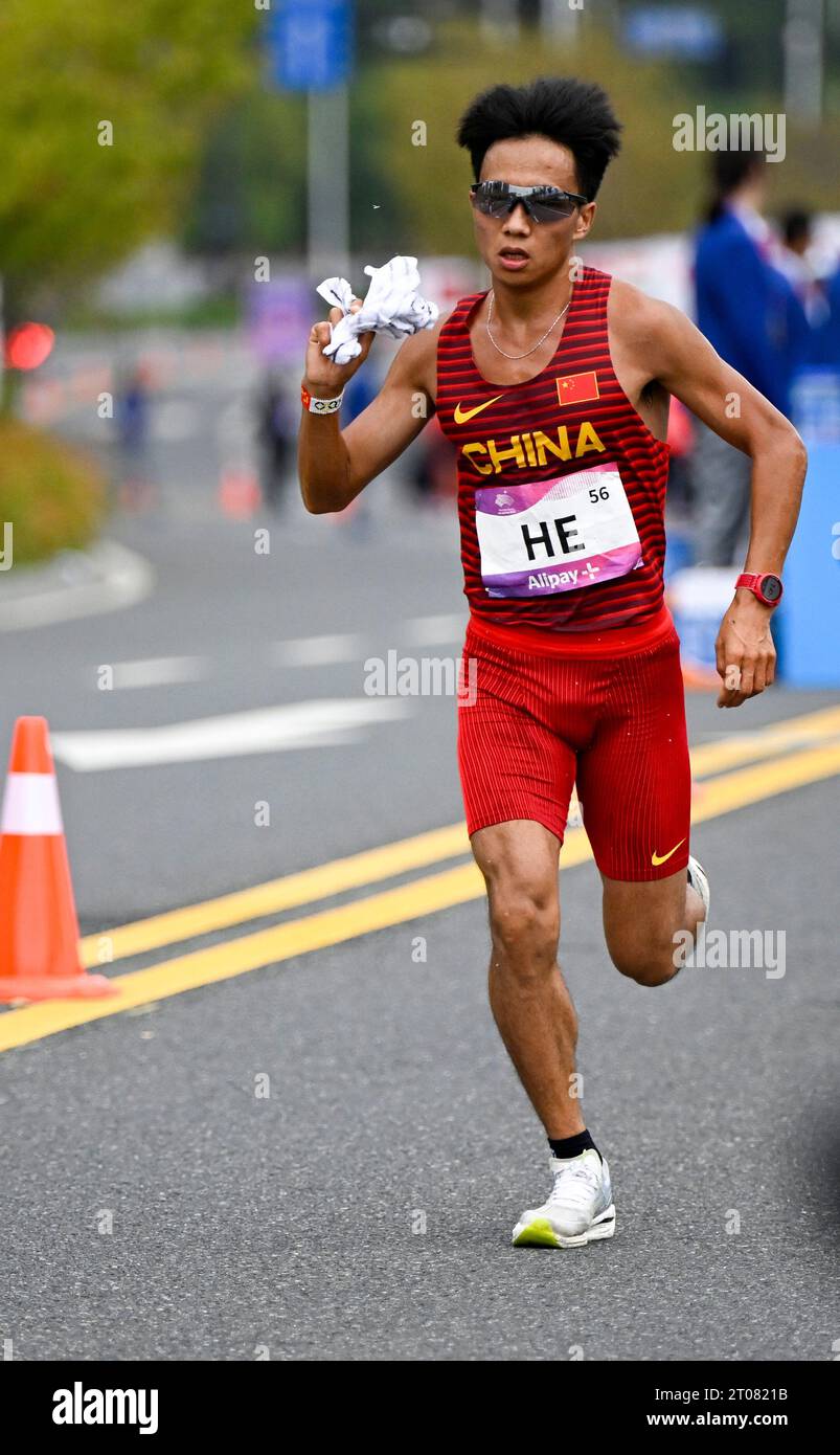 Hangzhou, China's Zhejiang Province. 5th Oct, 2023. He Jie of China ...