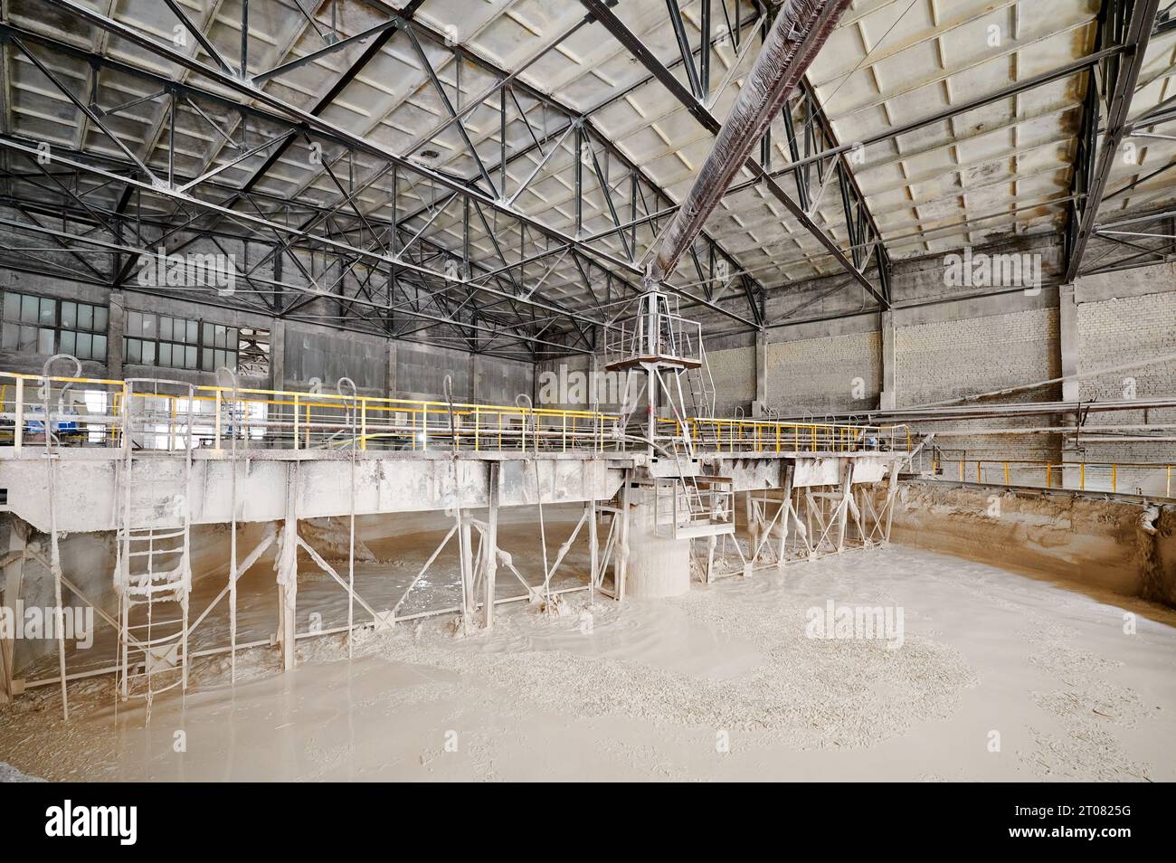 Sludge preparation pool for gas silica blocks at factory Stock Photo ...