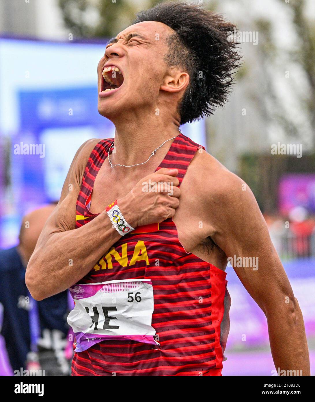 Hangzhou, China's Zhejiang Province. 5th Oct, 2023. He Jie of China ...