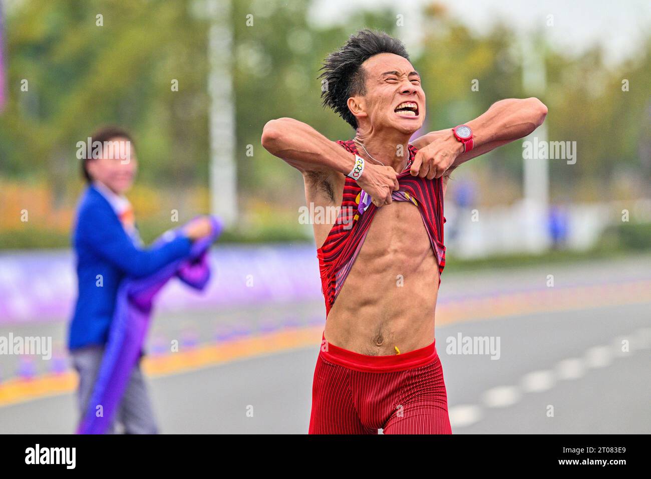 Hangzhou, China's Zhejiang Province. 5th Oct, 2023. He Jie of China ...