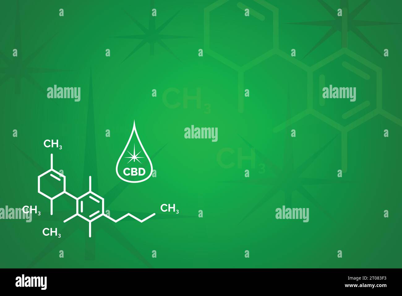 Cbd background for banner, vector illustration of cannabis molecule ...