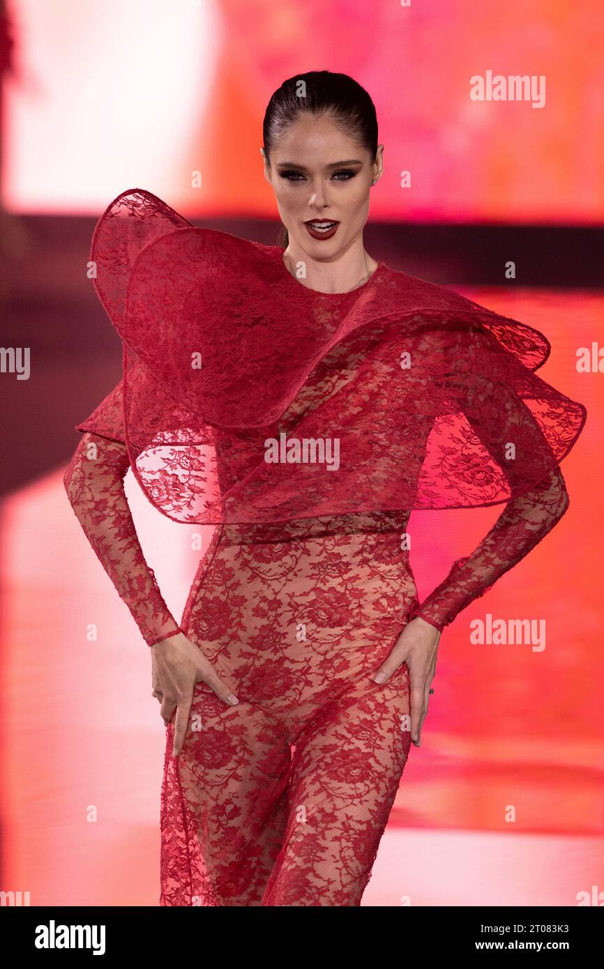 Coco Rocha wears a creation for the L'Oreal Spring/Summer 2024 ...