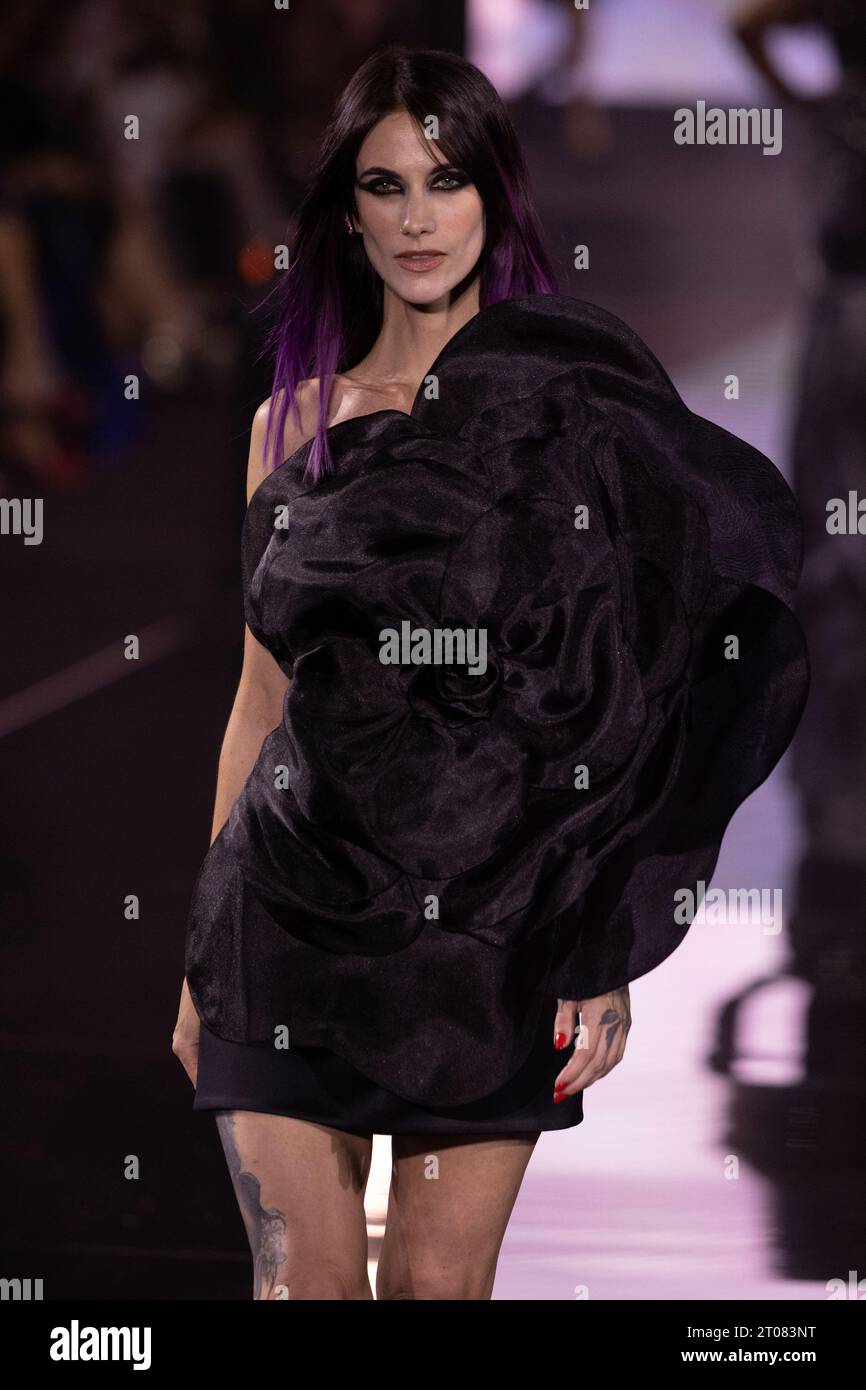 Maghla wears a creation for the L'Oreal Spring/Summer 2024 womenswear ...