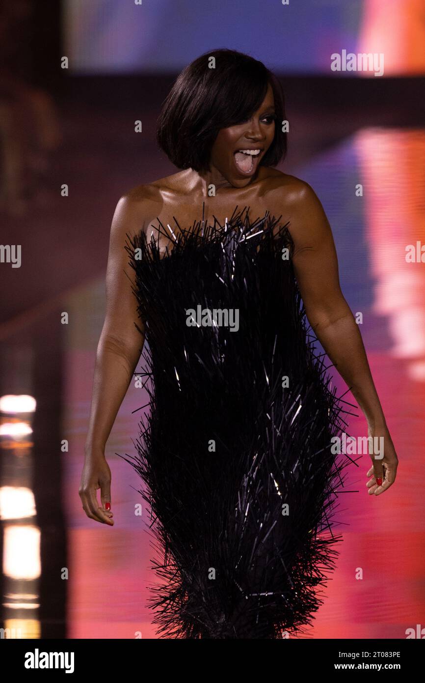 Aja Naomi King wears a creation for the L'Oreal Spring/Summer 2024 ...