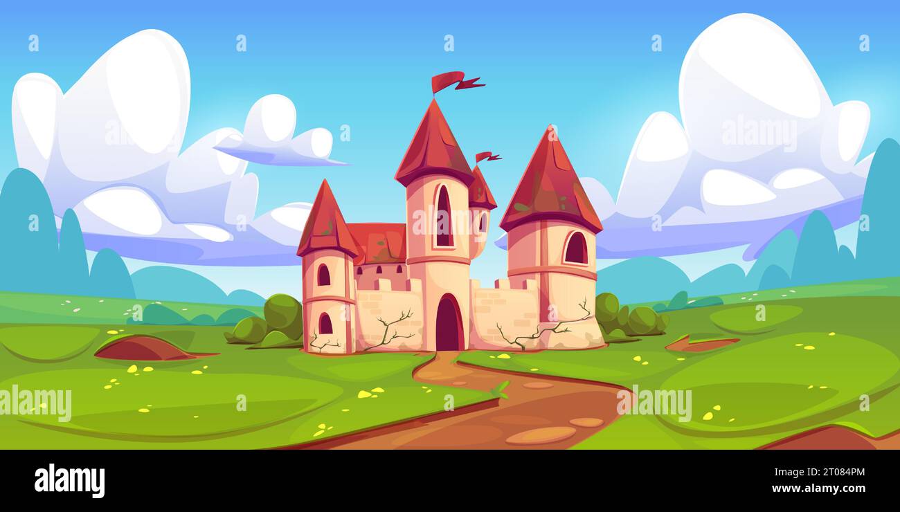 Grass sky building abandoned nature Stock Vector Images - Alamy