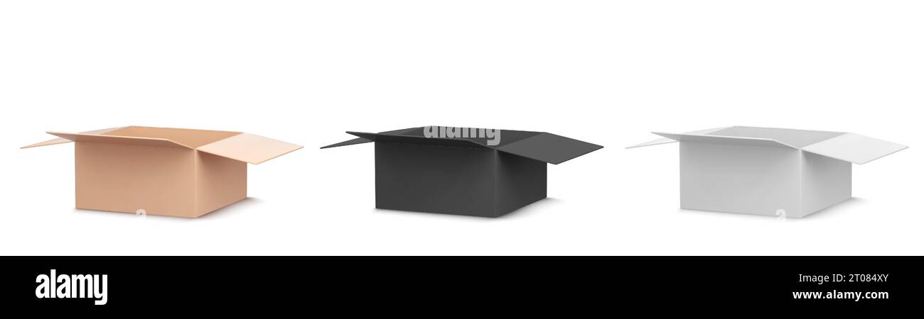 Cardboard parcel box for delivery vector icon. 3d isolated carton white ...