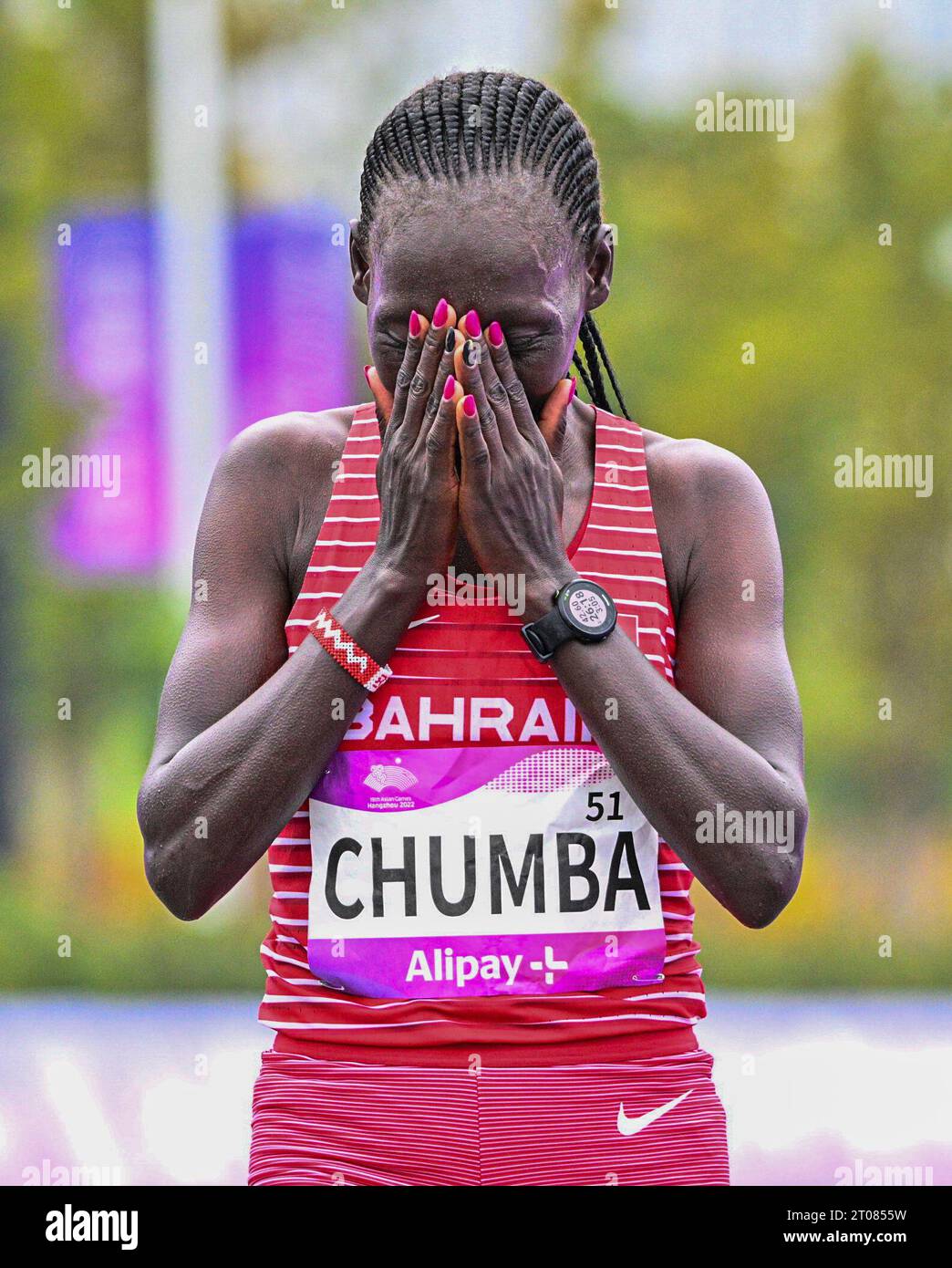 Hangzhou, China's Zhejiang Province. 5th Oct, 2023. Eunice Chebichii Paul Chumba of Bahrain ...