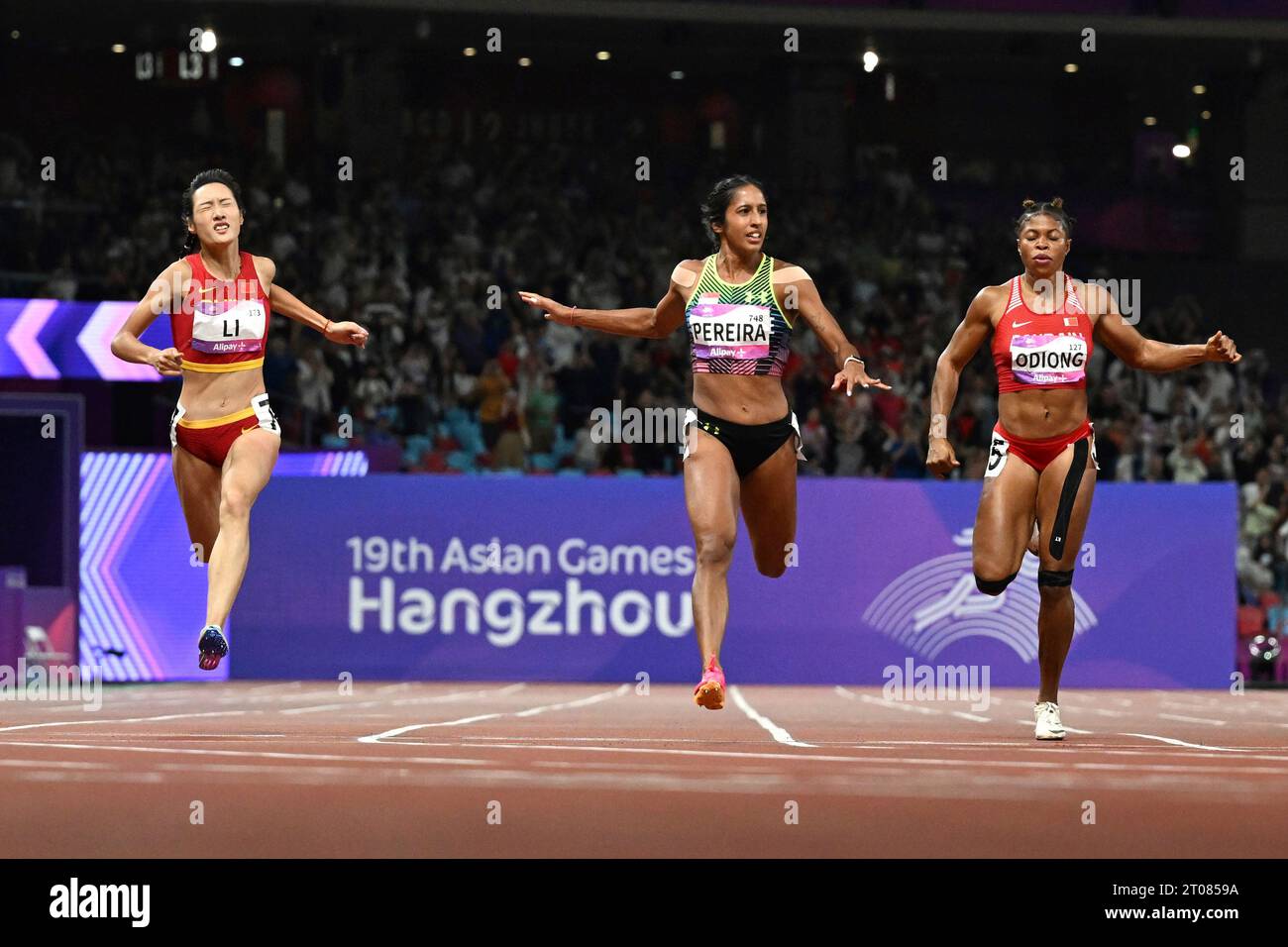 Sprinter Shanti Pereira winning the women's 200m race in 23.03 seconds ...
