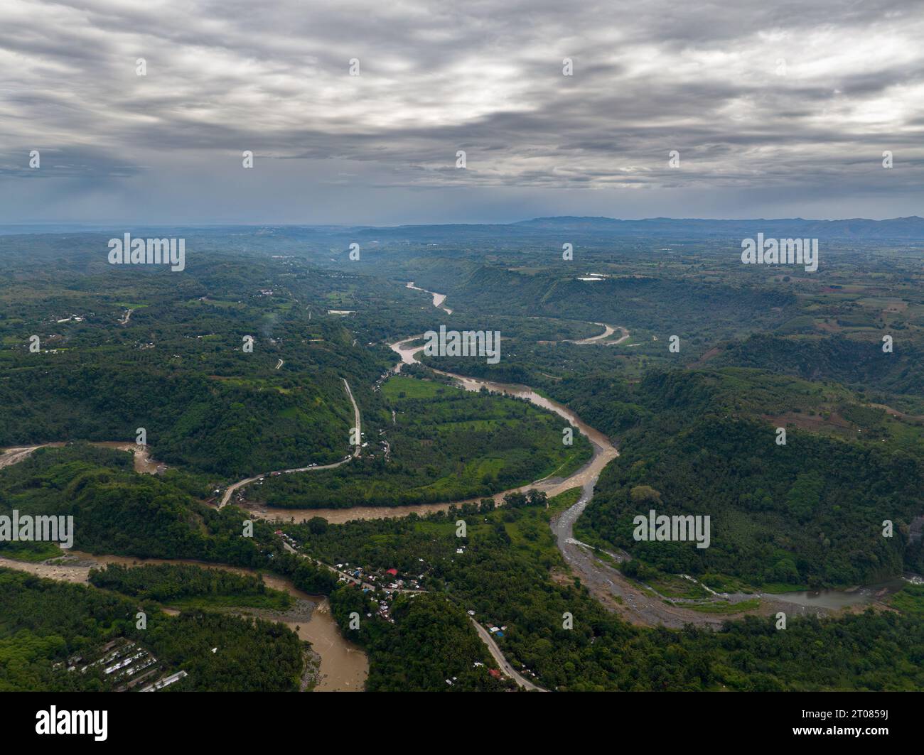 Beautiful mountain with canyon surrounded by green forest in Mindanao ...