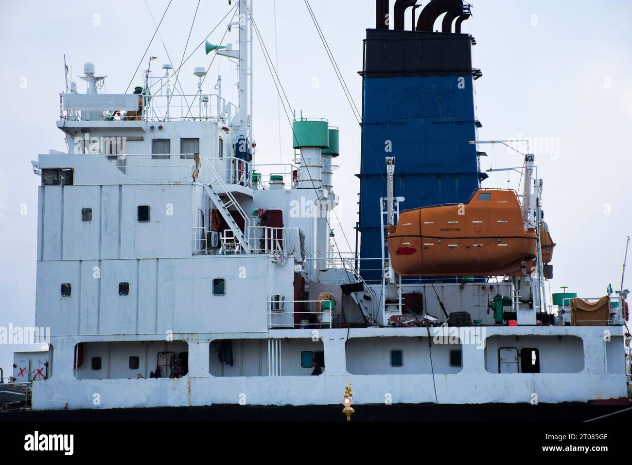 Cargo ship lifeboat deck hi-res stock photography and images - Alamy