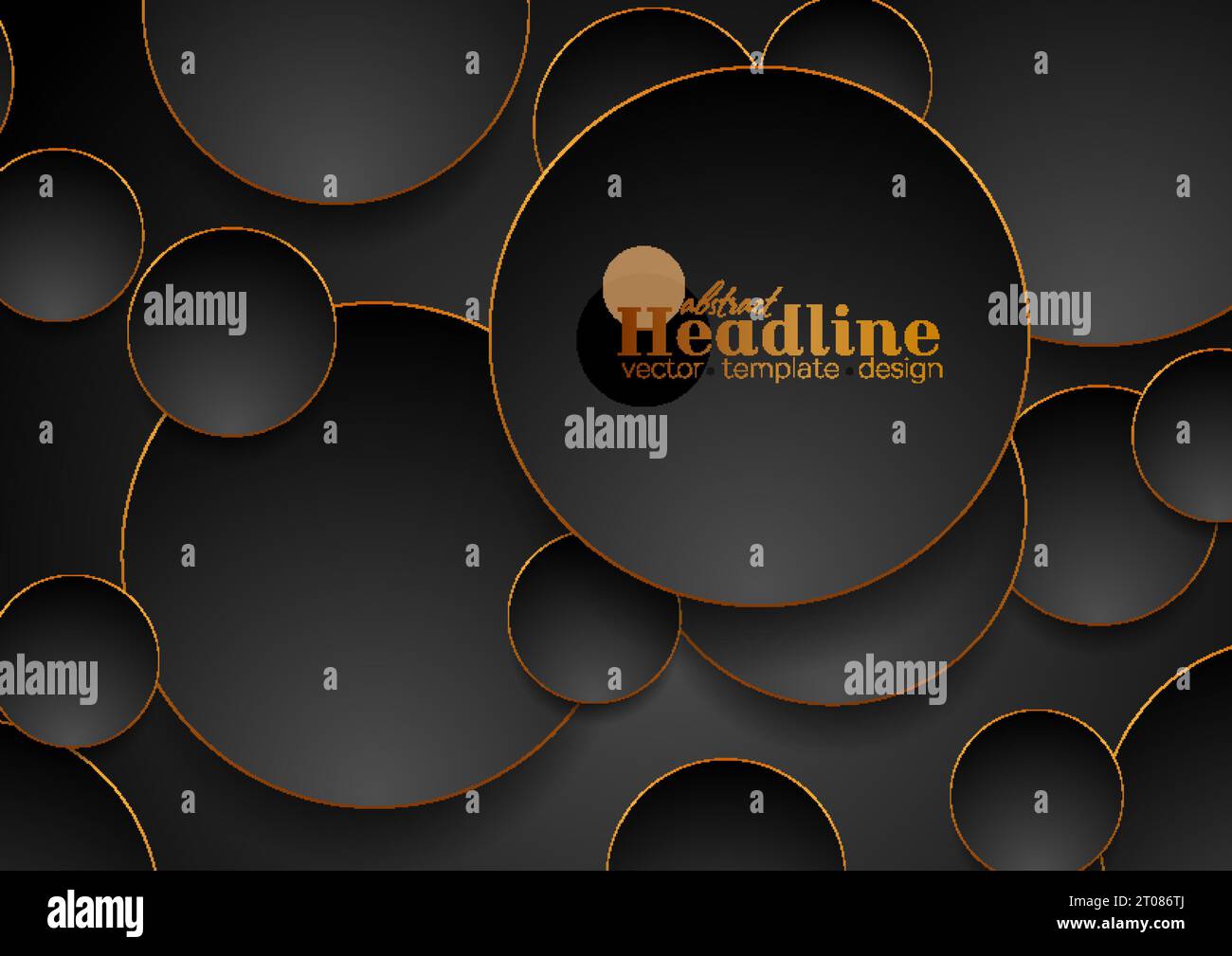 Tech geometric background with abstract bronze and black circles. Vector design Stock Vector ...